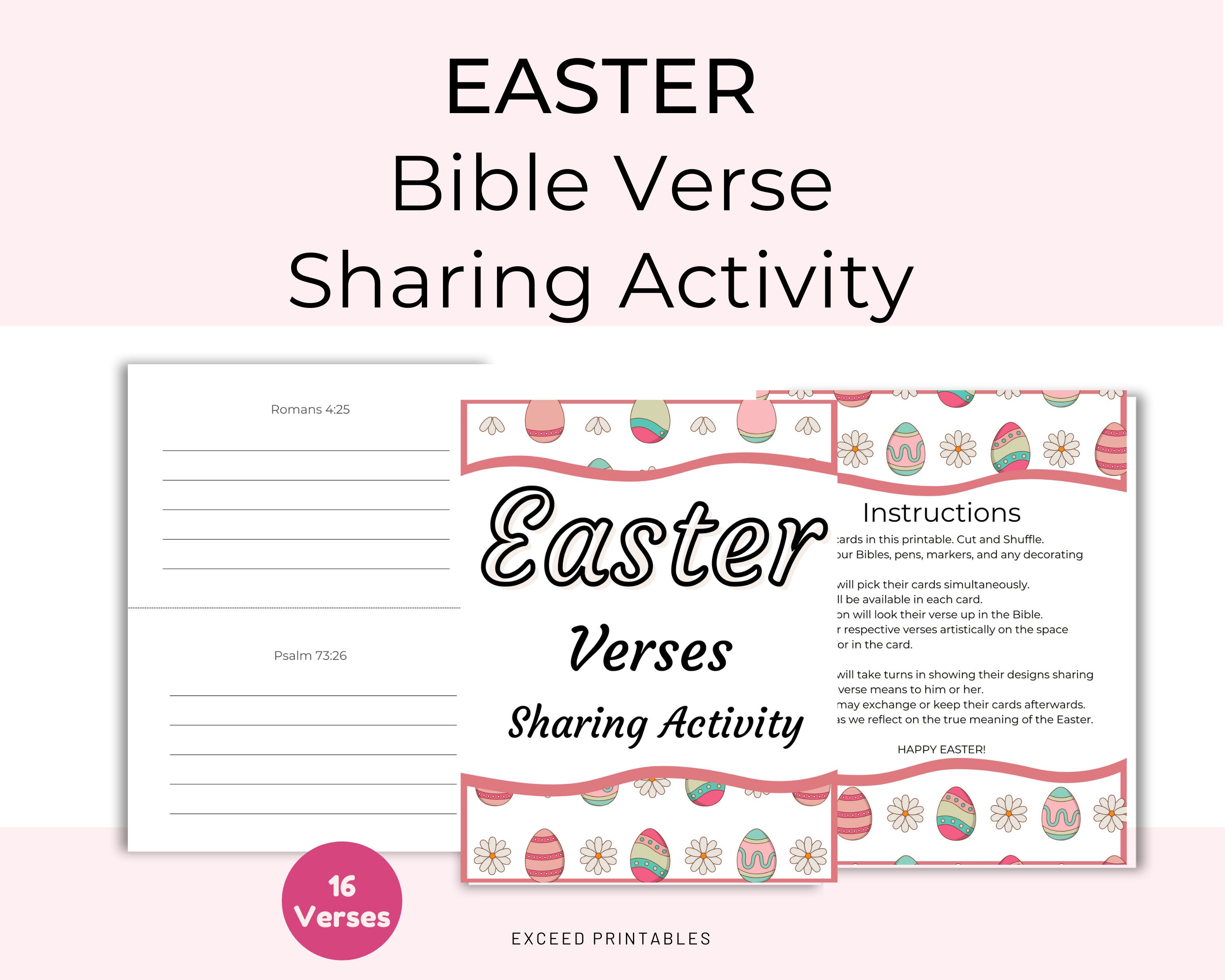 Easter Bible Verse Sharing Activity Game Printable for the Family ...