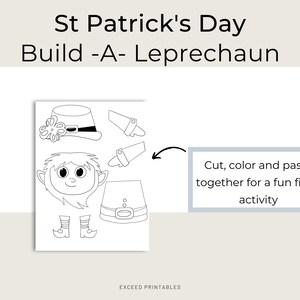 St Patrick's Day Build A Leprechaun Printable, Cut, Paste and Color ...