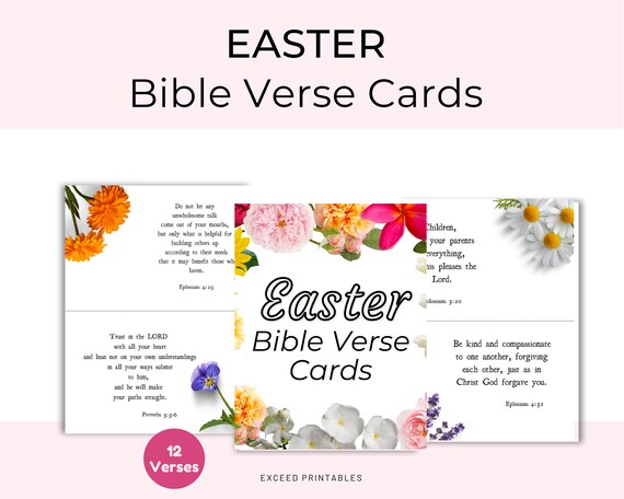 Printable Easter Bible Verse Cards for the Family Digital | Etsy