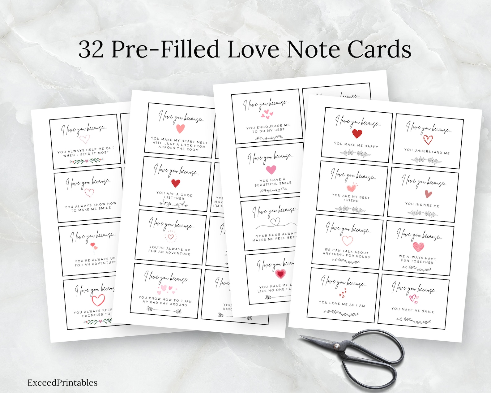 Reasons Why I Love You Mom Cards, Printable Love Notes for Mom ...