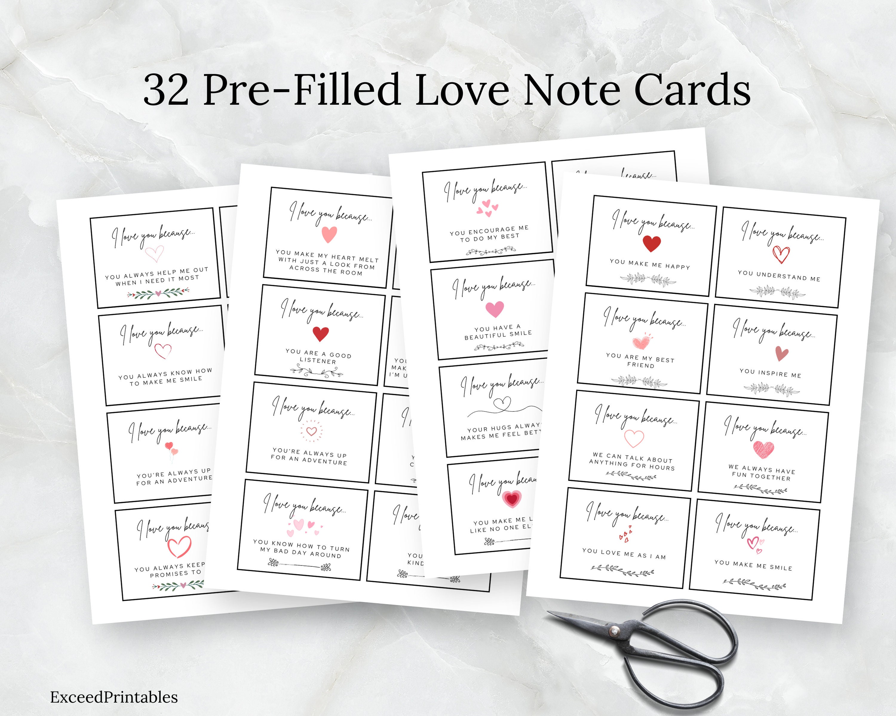 Reasons Why I Love You Mom Cards, Printable Love Notes for Mom ...