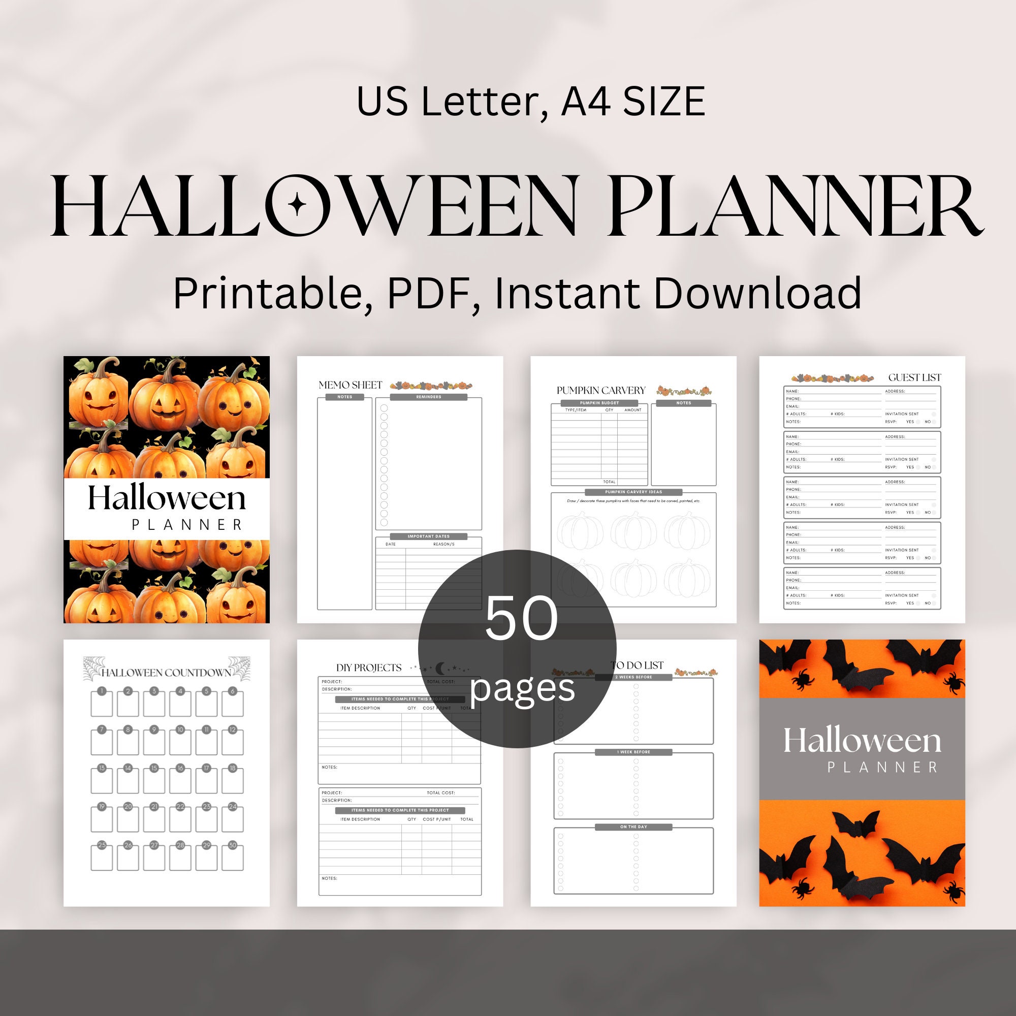 Halloween Checklist Printable, Halloween Party Planning Checklist ...