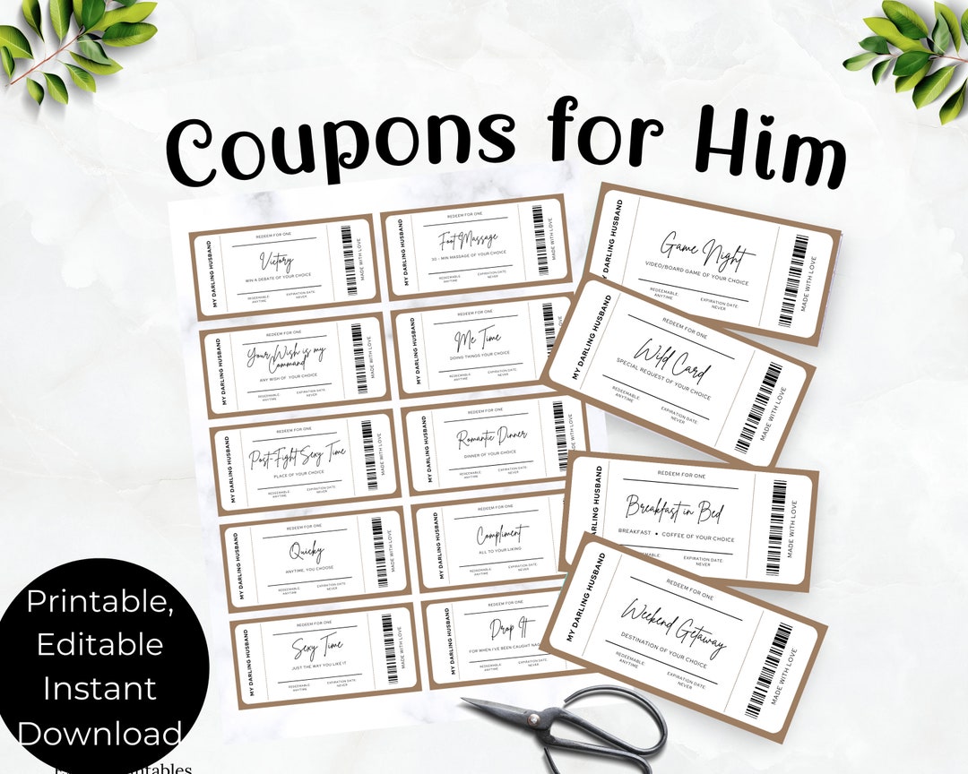 Father's Day Coupons Printable, Last Minute Gift Idea, Coupon Book for ...