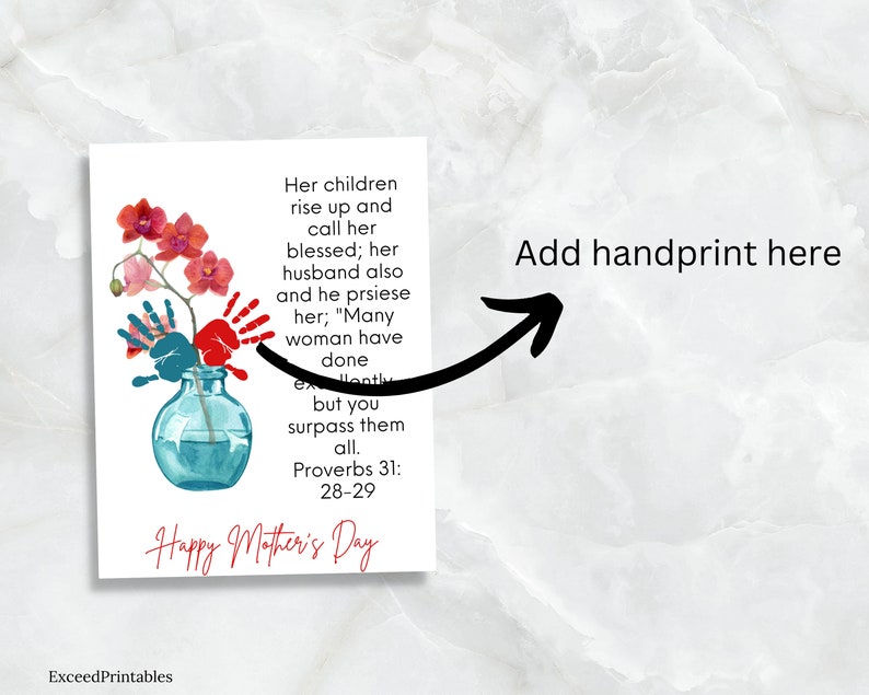 Mothers Day Bible Verse Handprint Art Bundle Mothers Day - Etsy