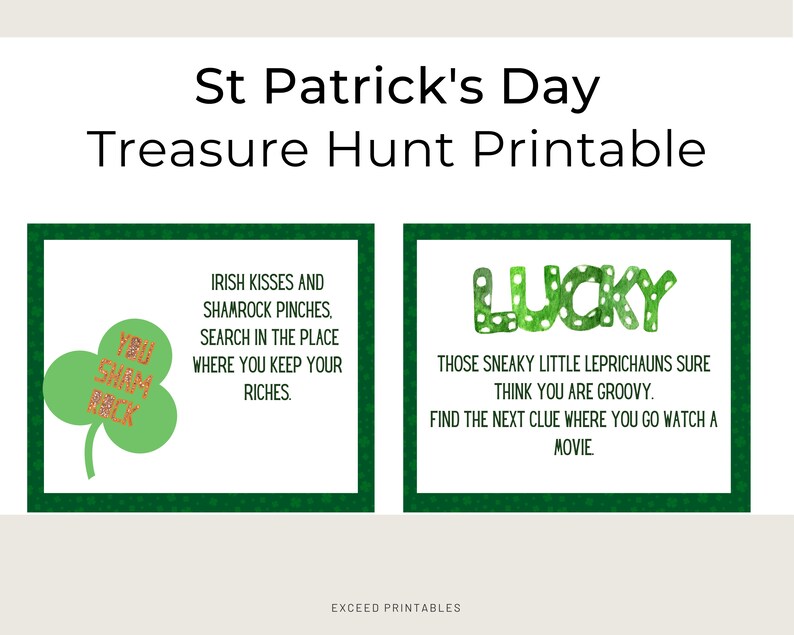 St Patrick's Day Treasure Hunt, St Patrick's Day Printable Game for the ...