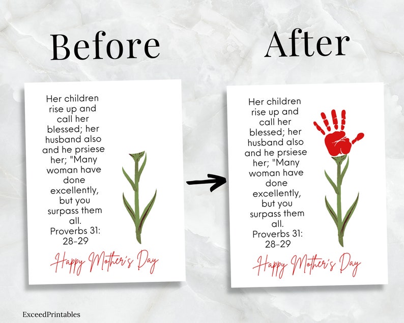 Mothers Day Bible Verse Handprint Art Bundle, Mothers Day Handprint ...