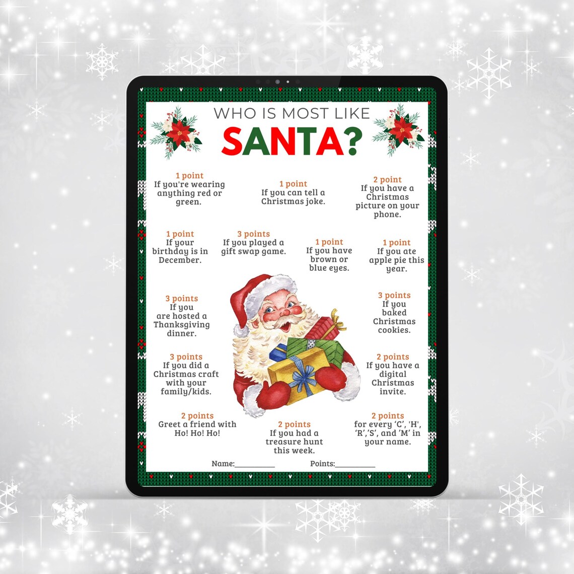 Who is Most Like Santa Game, Fun Christmas Party Game, Holiday ...