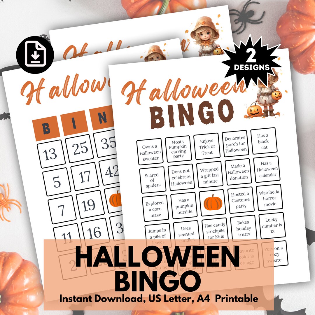 Find the Guest Bingo Halloween, Halloween Number Bingo, Halloween Party ...