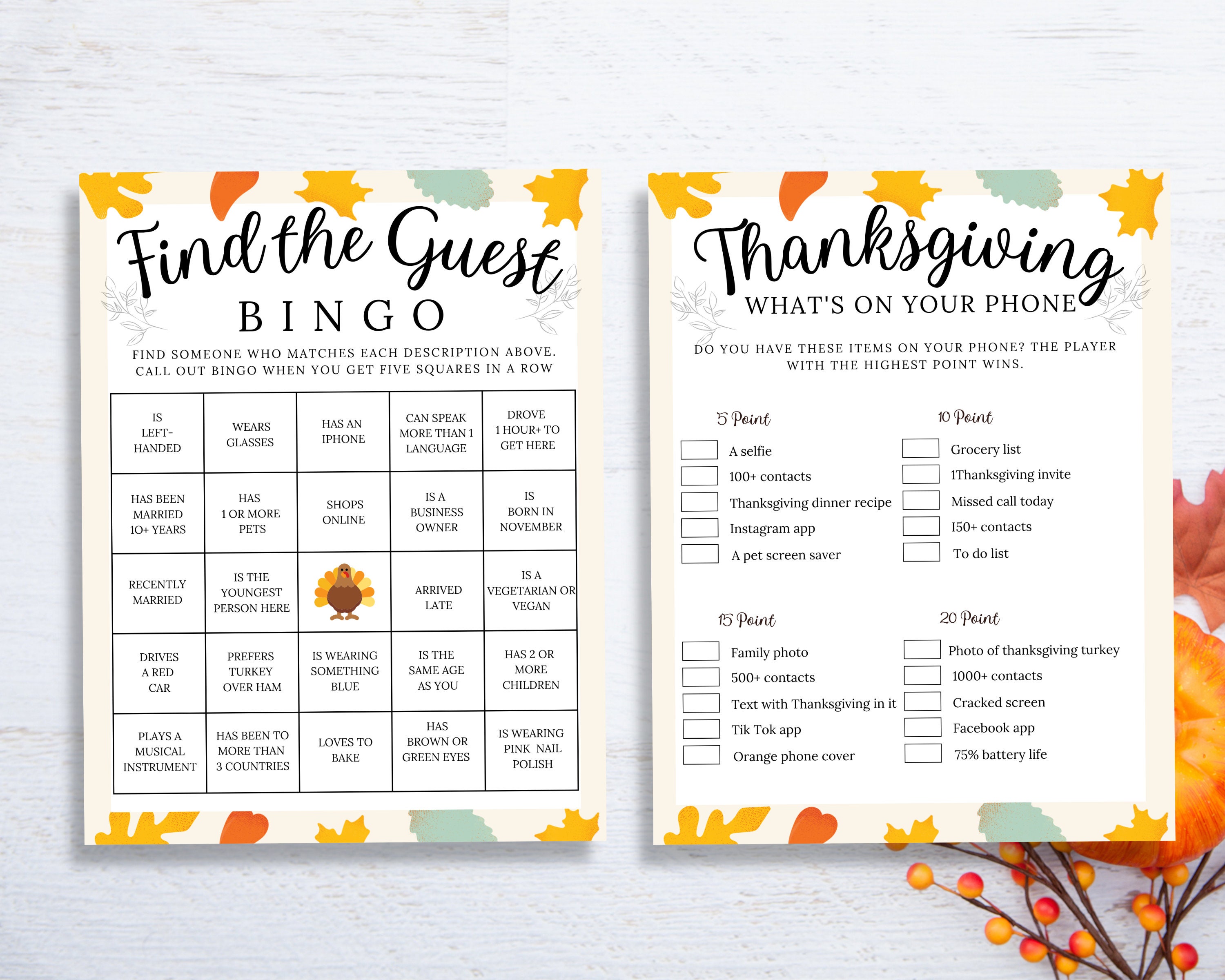 Printable Thanksgiving Game Bundle Instant Download, Family ...
