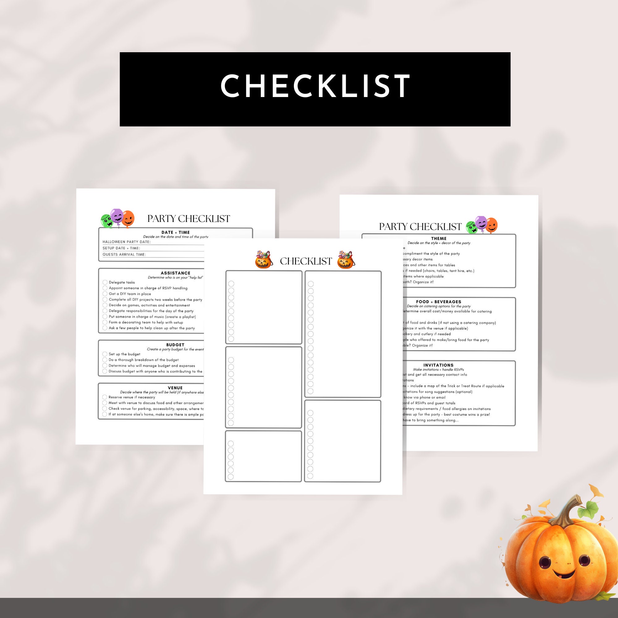 Halloween Checklist Printable, Halloween Party Planning Checklist ...