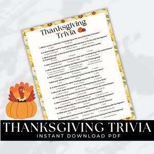 Thanksgiving Trivia Game Printable, Adults Thanksgiving Game ...