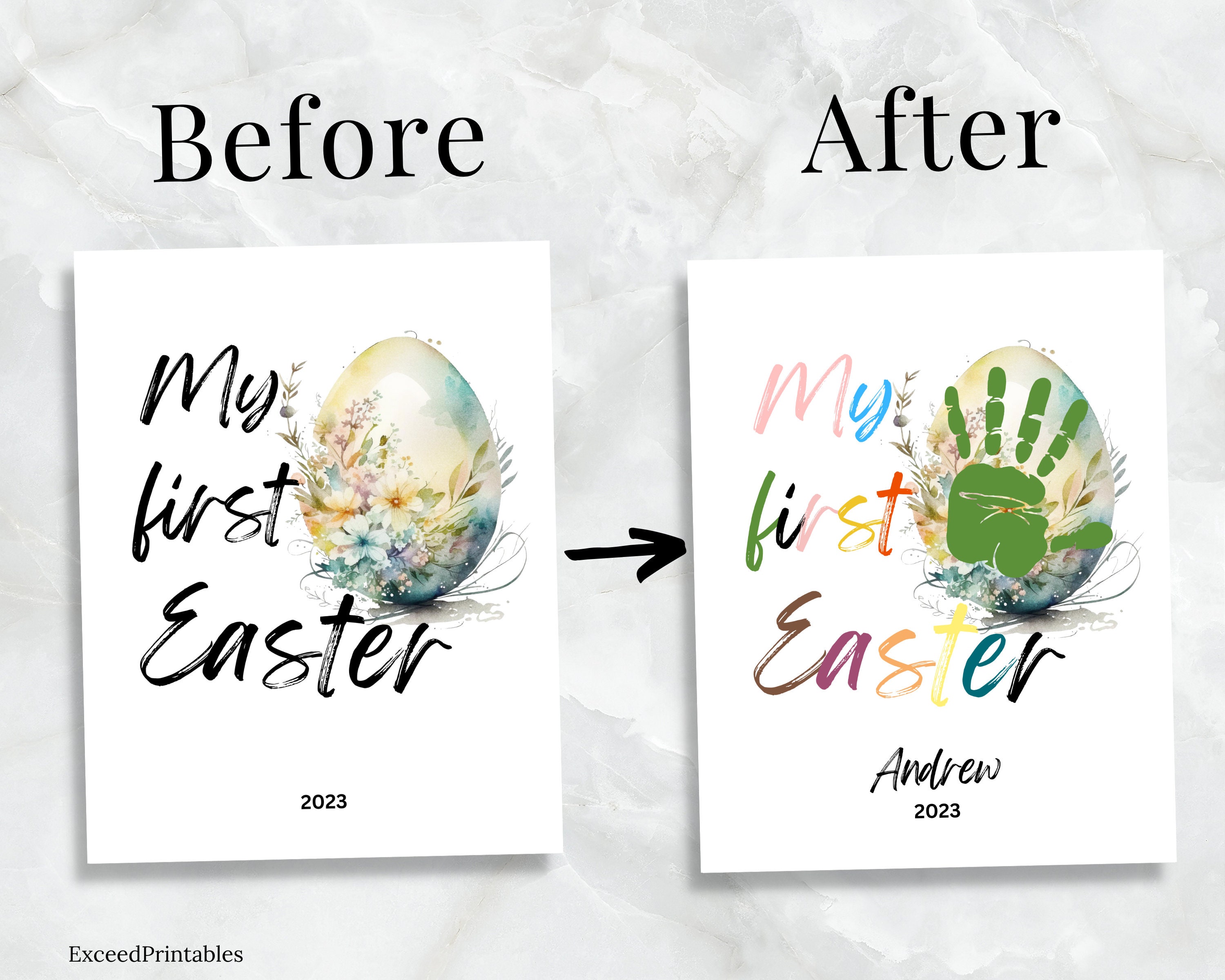 Easter Handprint Craft for Kids, My First Easter Handprint Printable ...