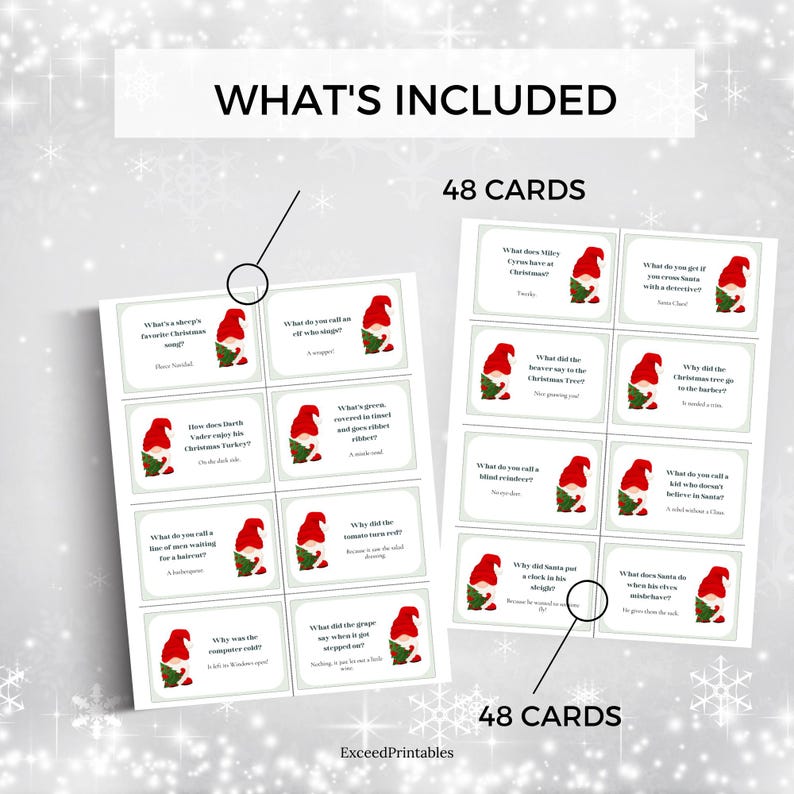 40 Printable Christmas Joke Cards, Christmas Jokes Advent Calendar ...