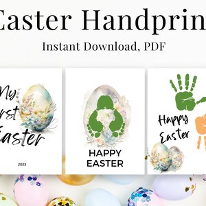 Easter Handprint and Footprint Art, First Easter Handprint Printable ...