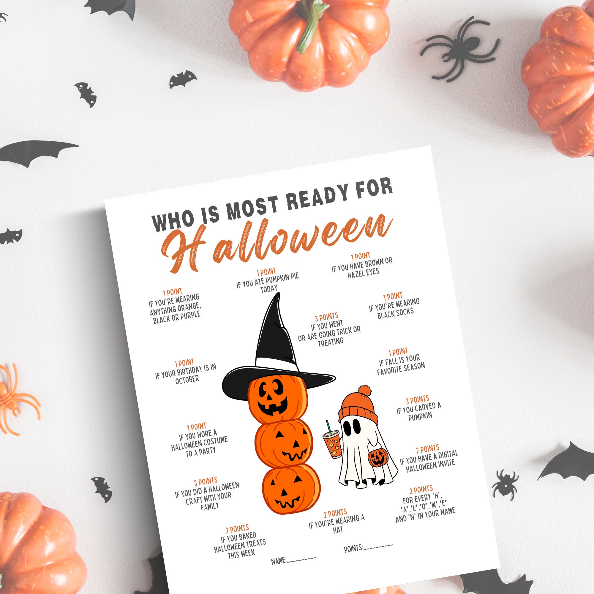 Printable Halloween Game, Family Halloween Game, Dinner Table Game ...