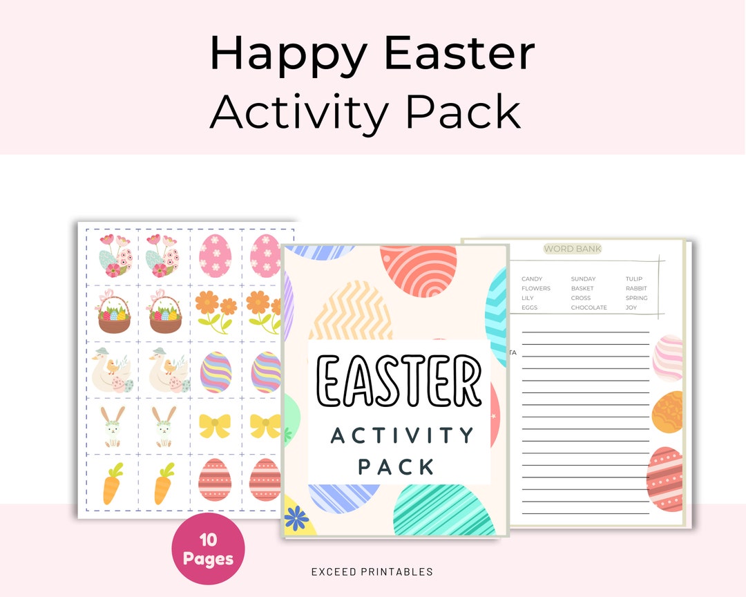 Easter Day Activity Pack Bundle for the Family, Word Search, Word ...