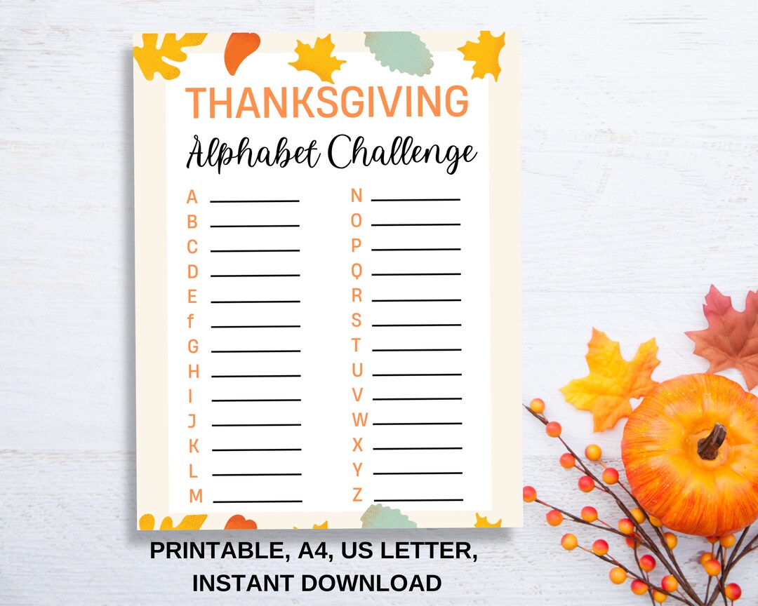 Thanksgiving Alphabet Game, Thanksgiving A-Z Game, Thanksgiving ...