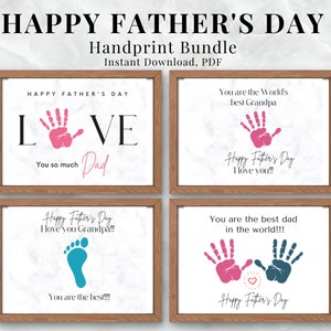Handprint Fathers Day Gift Bundle, Father Day Handprint Craft Printable ...