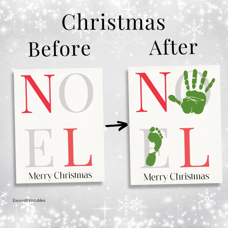 Christmas Handprint Footprint Craft Bundle, Christmas Craft for Toddler ...