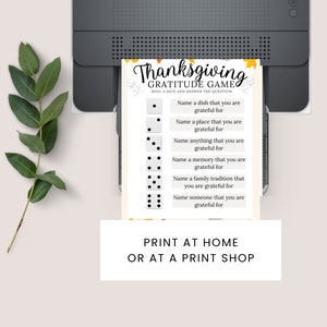 Thanksgiving Dice Gratitude Game, Gratitude Activity for Thanksgiving ...