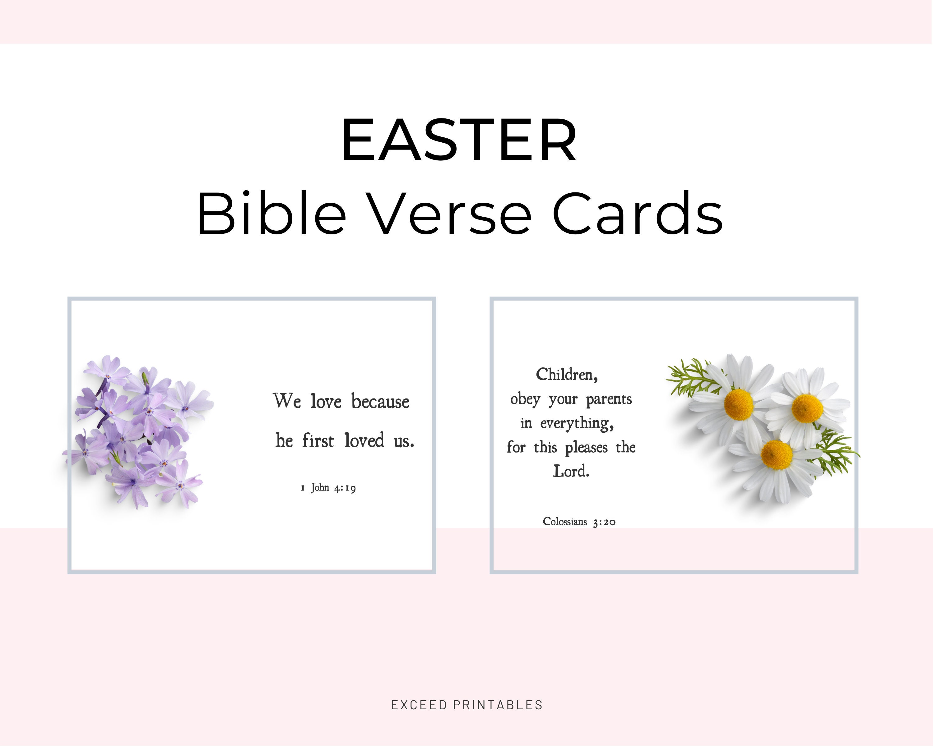 Printable Easter Bible Verse Cards for the Family, Digital Scriptures ...