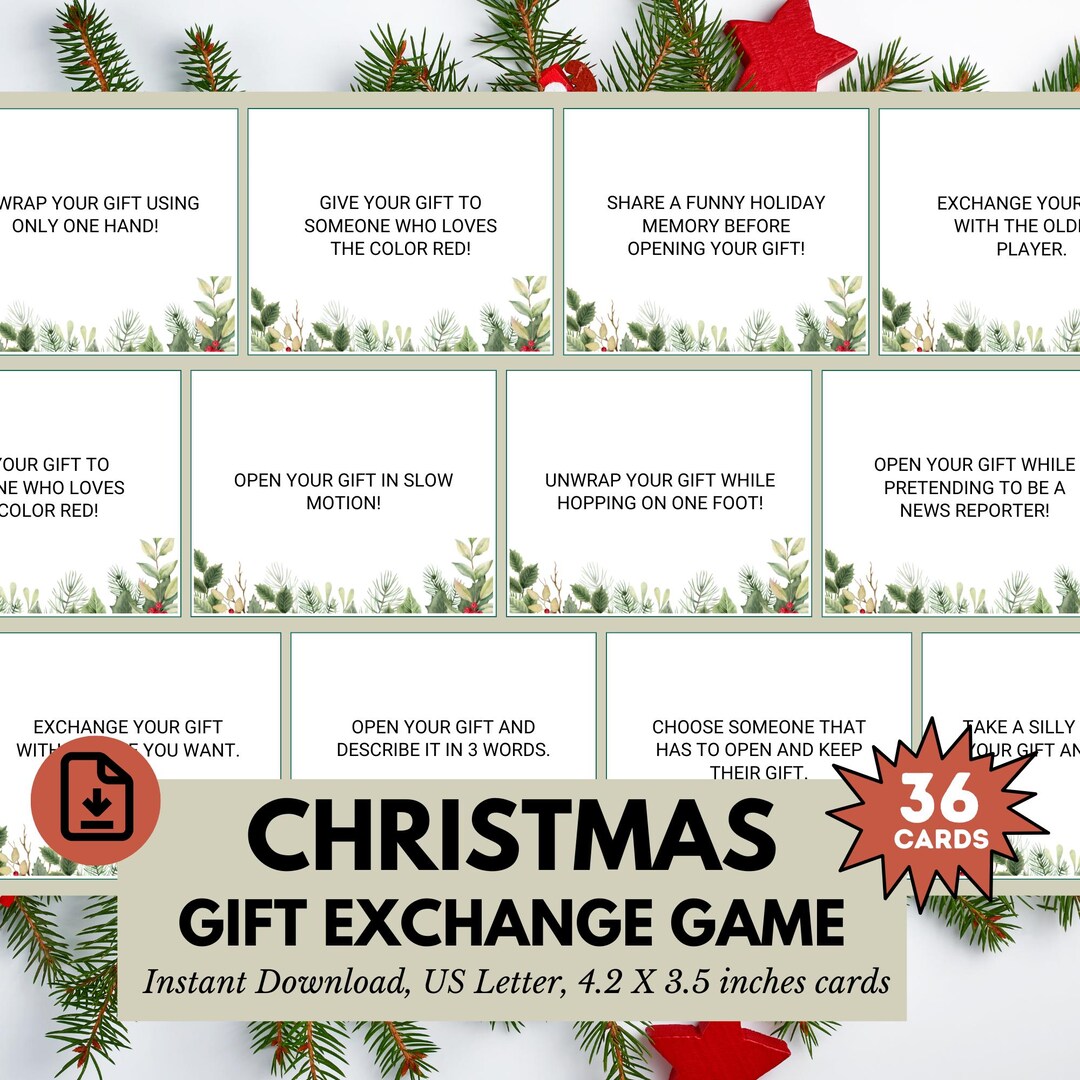 White Elephant Gift Exchange Game, Christmas Gift Exchange Game, White ...