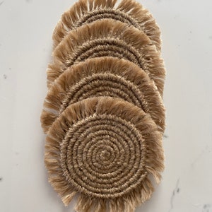 Jute Coasters Round Coasters Boho Home Decor | Etsy