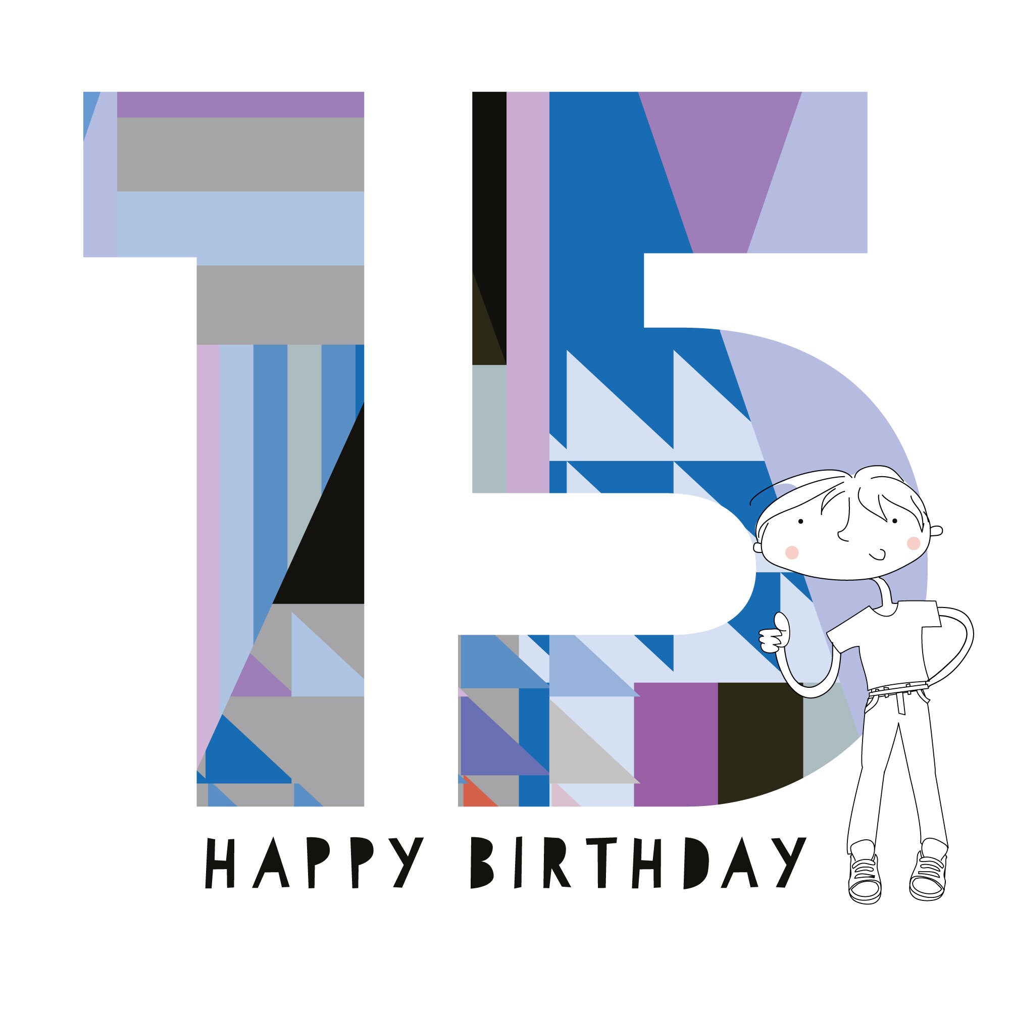 Happy 15th Birthday Card! 15 Today, Fifteenth Birthday Card, Teenage ...