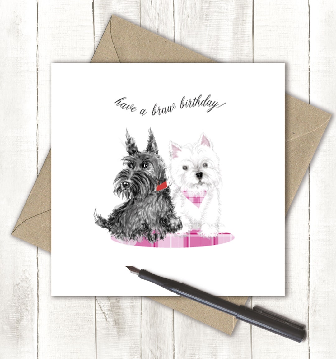 Have a Braw Birthday Scottie Dog Card, Cute Scottie and Westie Birthday ...