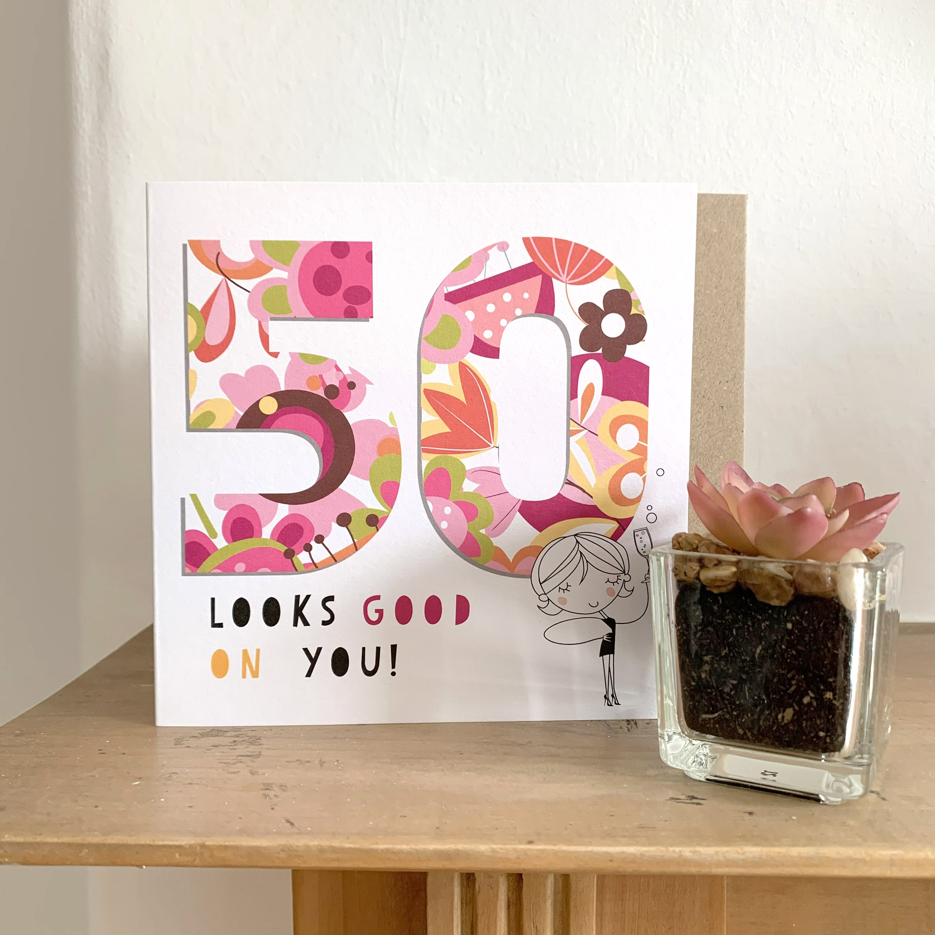 50 Looks Good on You 50th Birthday Card, Fifty and Fabulous Card, Happy ...