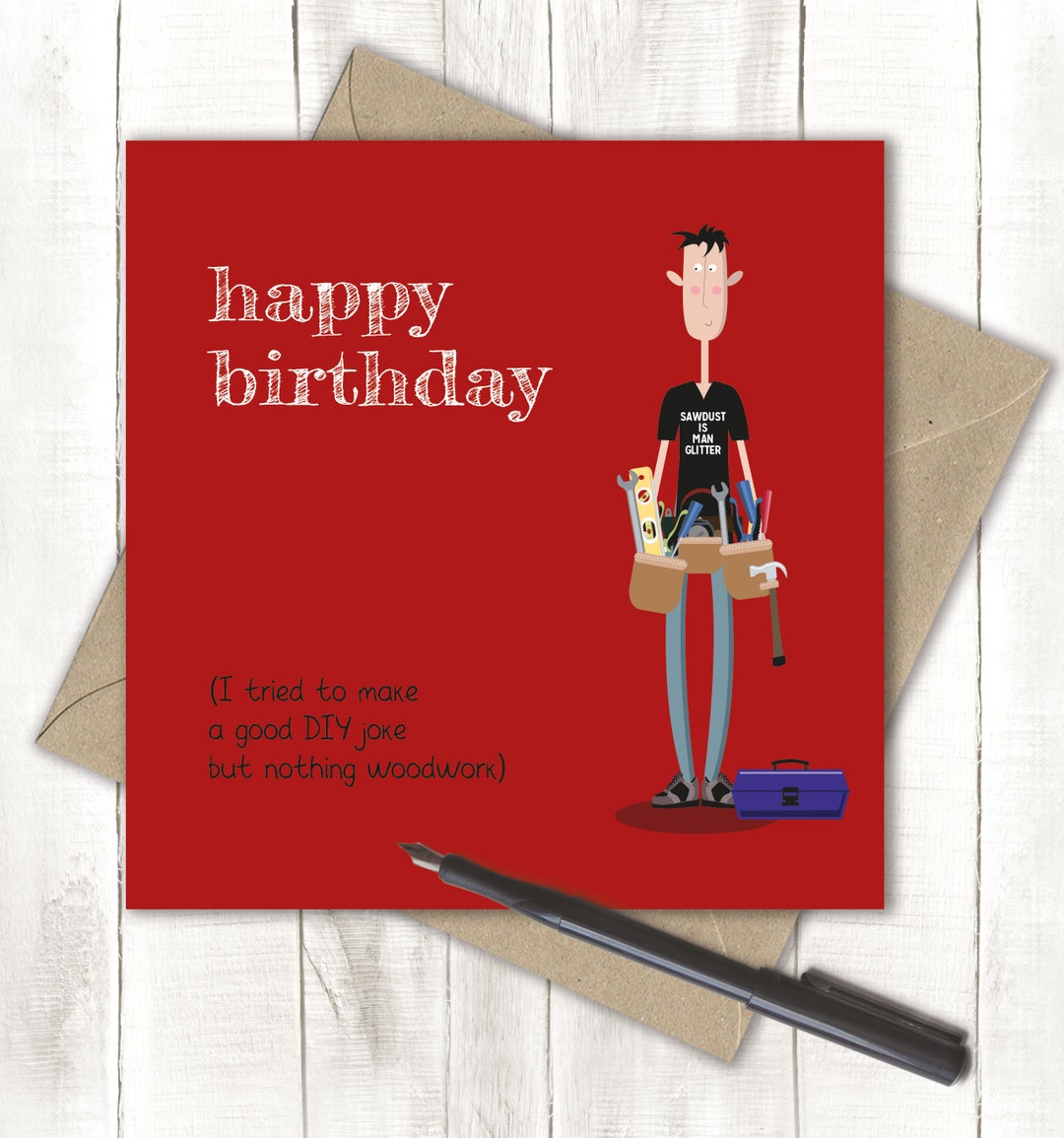 Funny DIY Birthday Card, Woodworking Joke - Etsy UK
