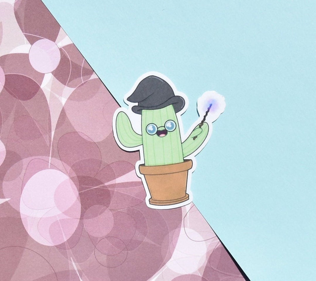 Oliver Wizard Cactus Sticker - Etsy