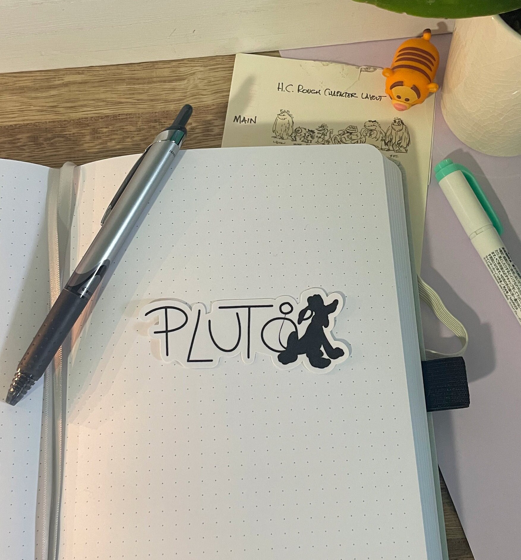 Pluto Character Signature Sticker Dog Sticker Disney Sticker Autograph ...