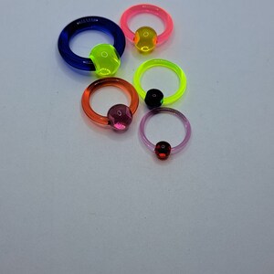 UV Acrylic Septum Ring Hoop CBR Pincher Barbell Piercing Nose Ear 6G 8G 10G 12G 14G Blue Red ...