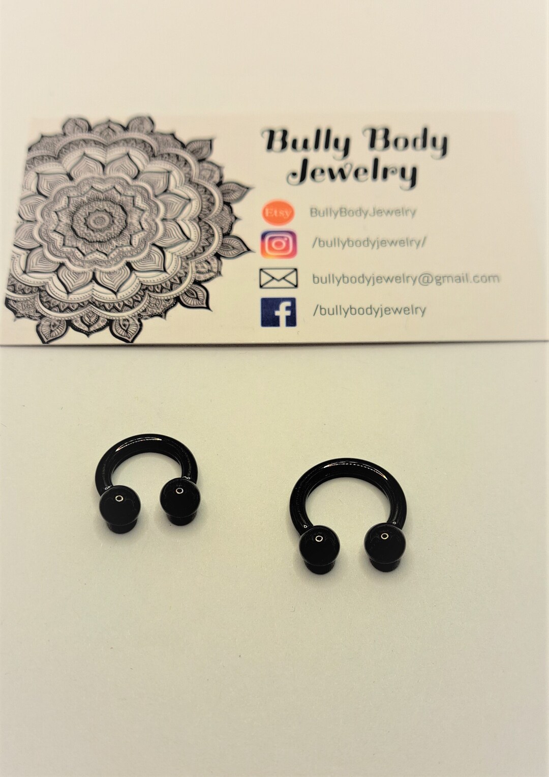 10G Black Horseshoe Pincher Barbell Nose Septum Hoop Stud Piercing ...