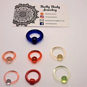 Jelly Candy Color Septum Ring Acrylic Hoop Barbell Piercing Nose Ear 4G ...