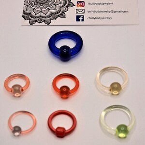 Jelly Candy Color Septum Ring Acrylic Hoop Barbell Piercing Nose Ear 4G ...