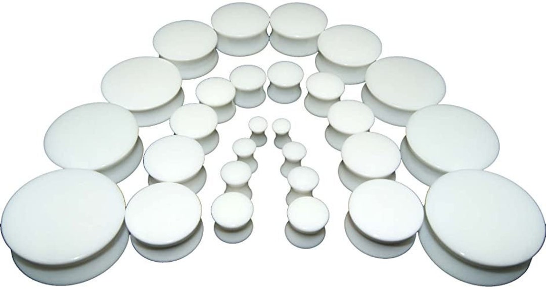 Pair White Solid Acrylic Plug Tunnel Ear Gauges Spacers - Etsy