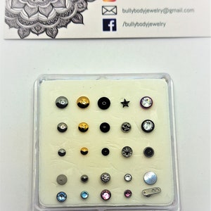 Dermal Anchor Top Micro Piercing Implant - Flat Ball Spike Pink Blue ...