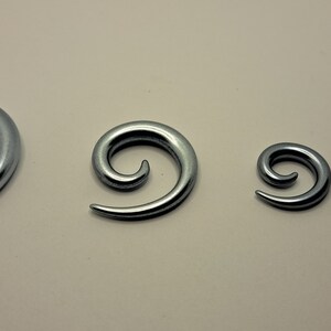 Pair Ear Spiral Tapers PASTEL Silver Pink Plug Tunnels Solid UV Acrylic ...