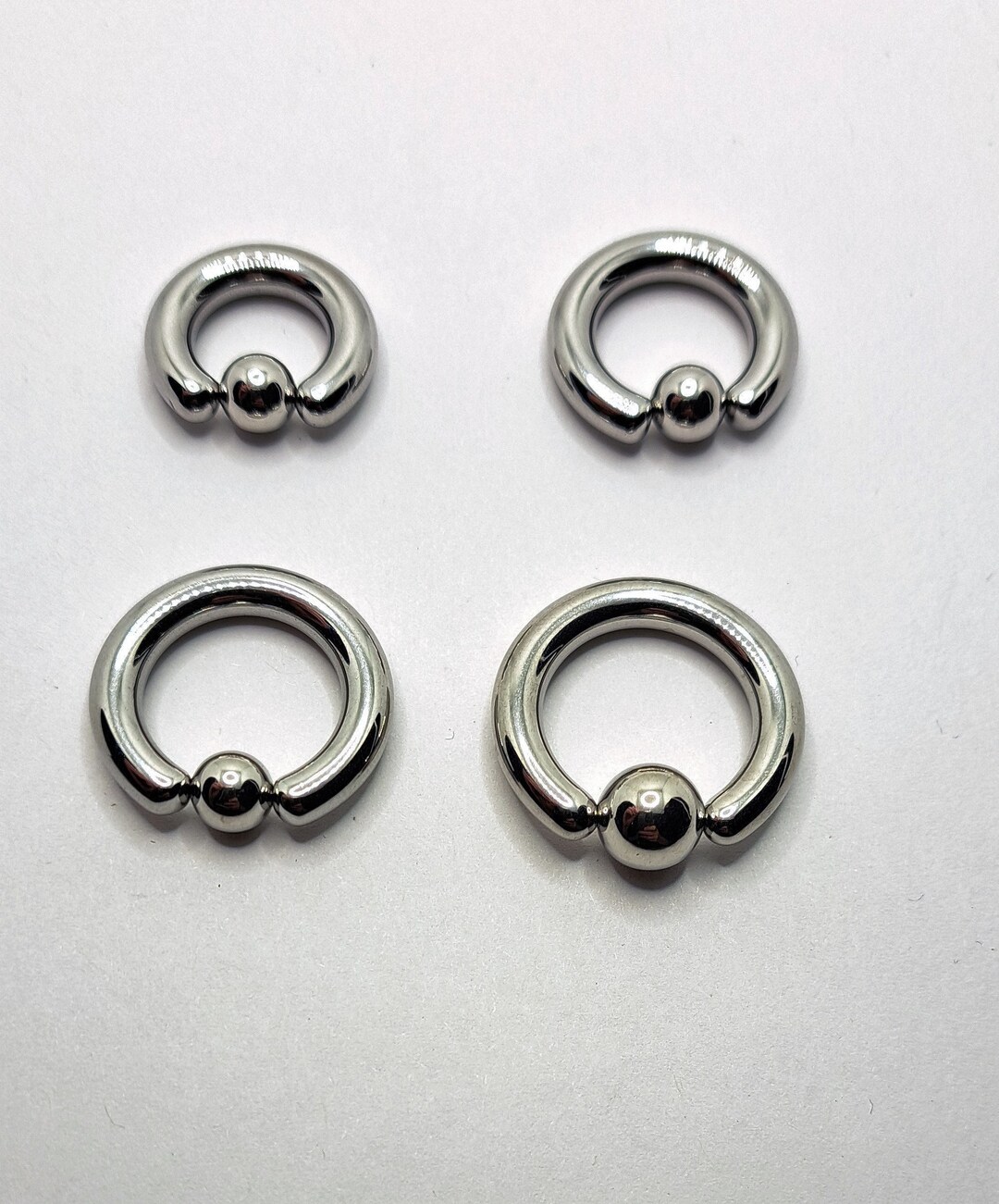 2G Silver CBR Spring Barbell Pincher Round Ring Hoop Piercing Steel ...
