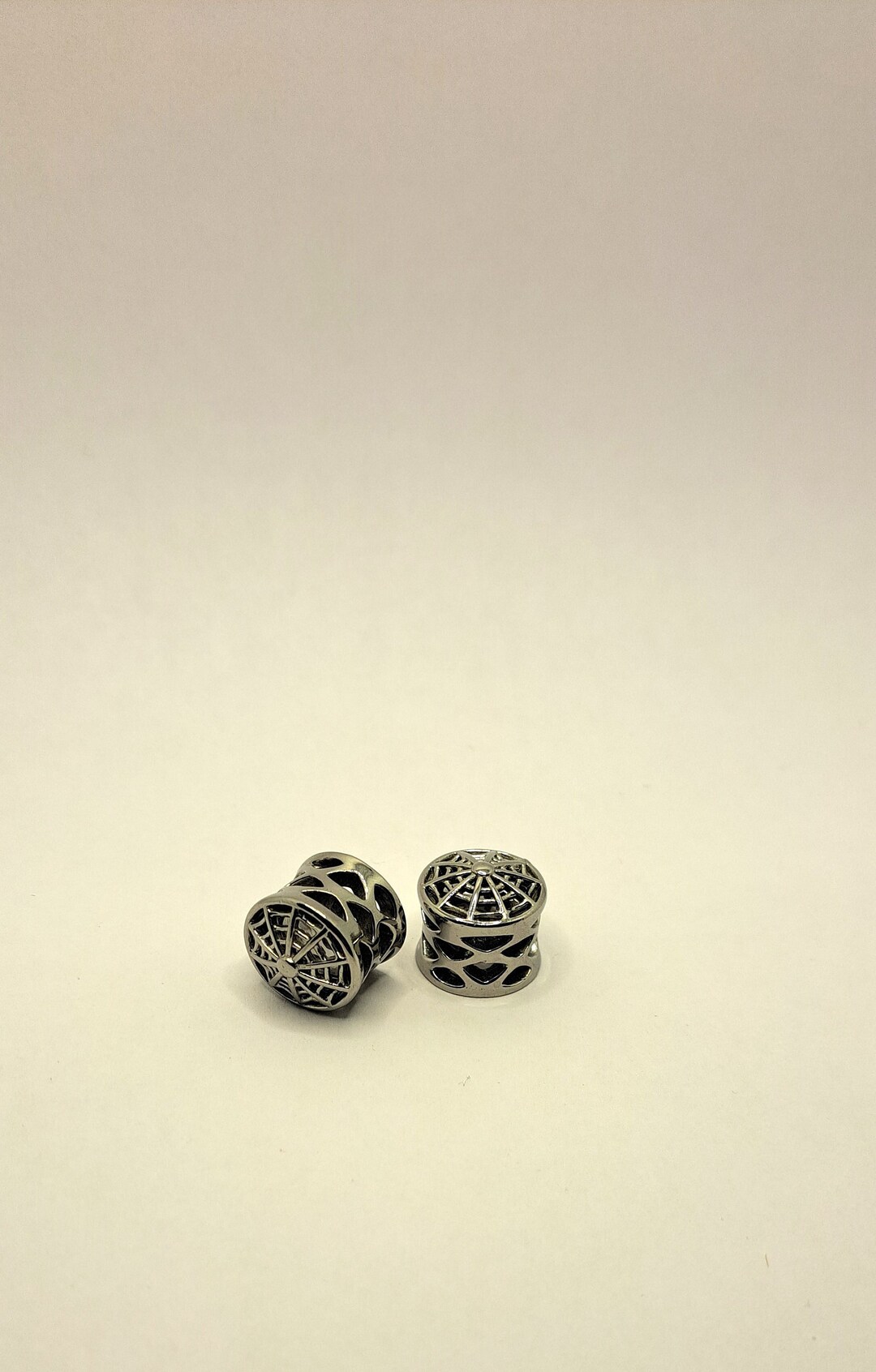 Pair Stainless Steel Spider Web Double Flare Tunnel Plug Ear Stretcher ...