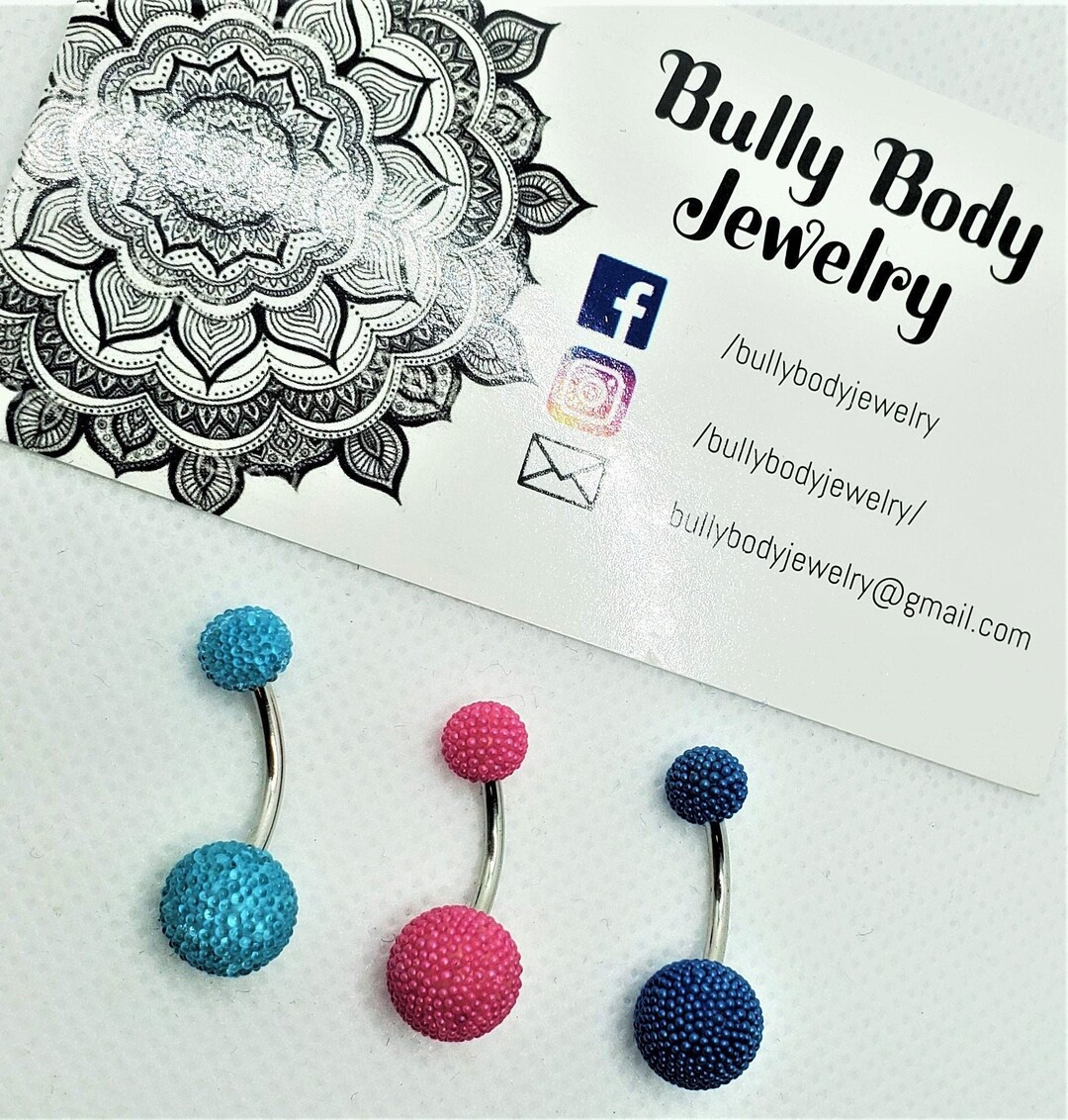 14G Blue Belly Button Ring Barbell Pregnancy Curved Barbell Acrylic ...