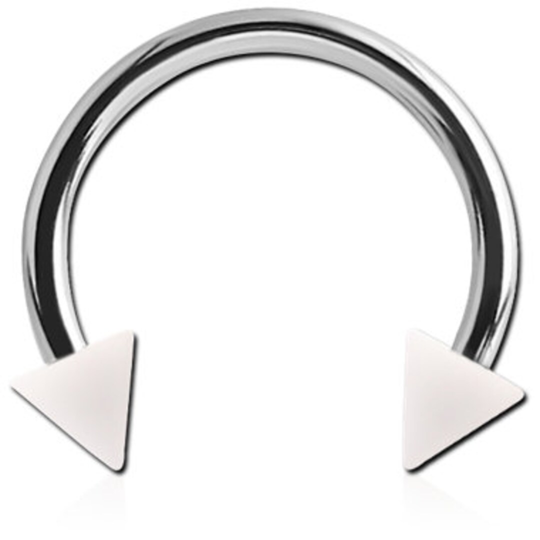 16G White Black Spike Septum Pincher Metal Silver Nose 8mm Crescent ...