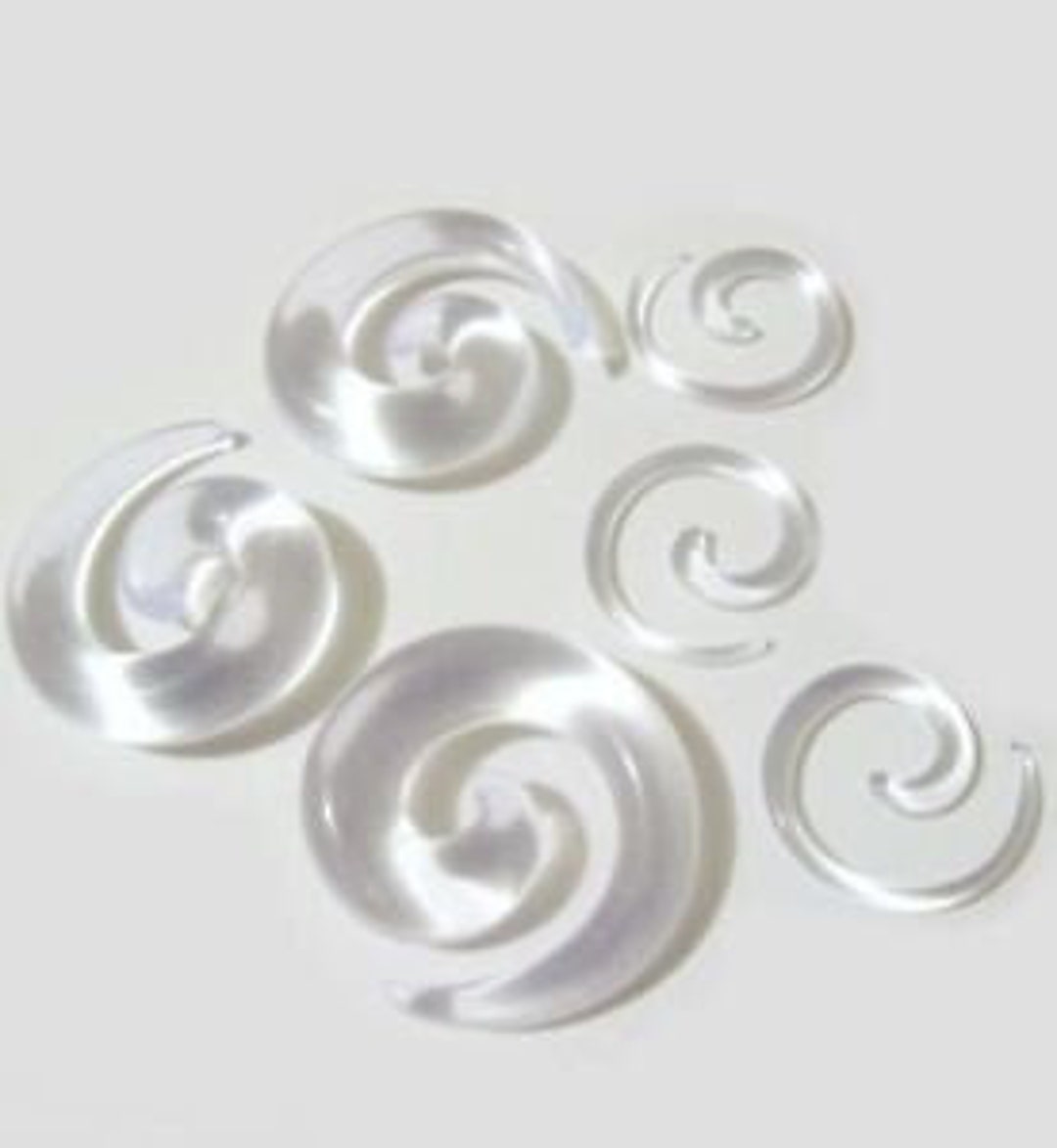 Pair Clear Spiral Tapers Plugs Solid Acrylic Ear Gauge Hanging ...