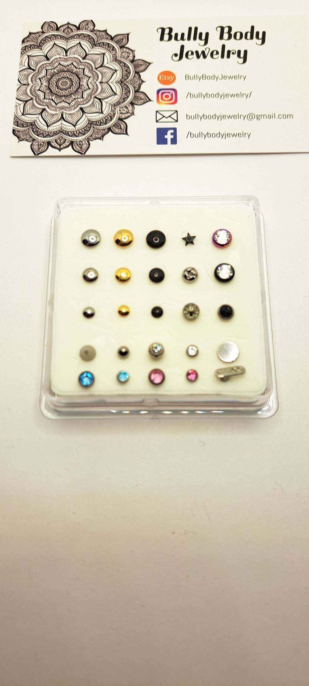 Dermal Anchor Top Micro Piercing Implant - Flat Ball Spike Pink Blue ...