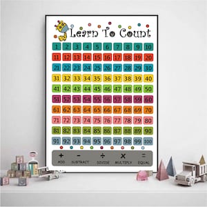 Montessori Preschool / Kindergarten Number Chart 1-100 in Sequence ...