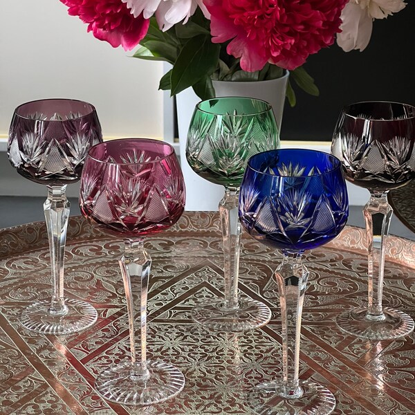 Colored Crystal Wine Glasses - Etsy