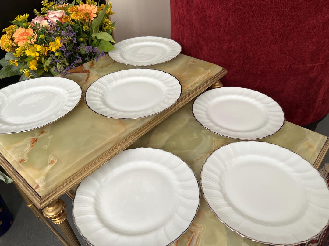 Set of 6 Limoges Porcelain Dessert Plates, Bernardaud Verdi Pattern - Etsy