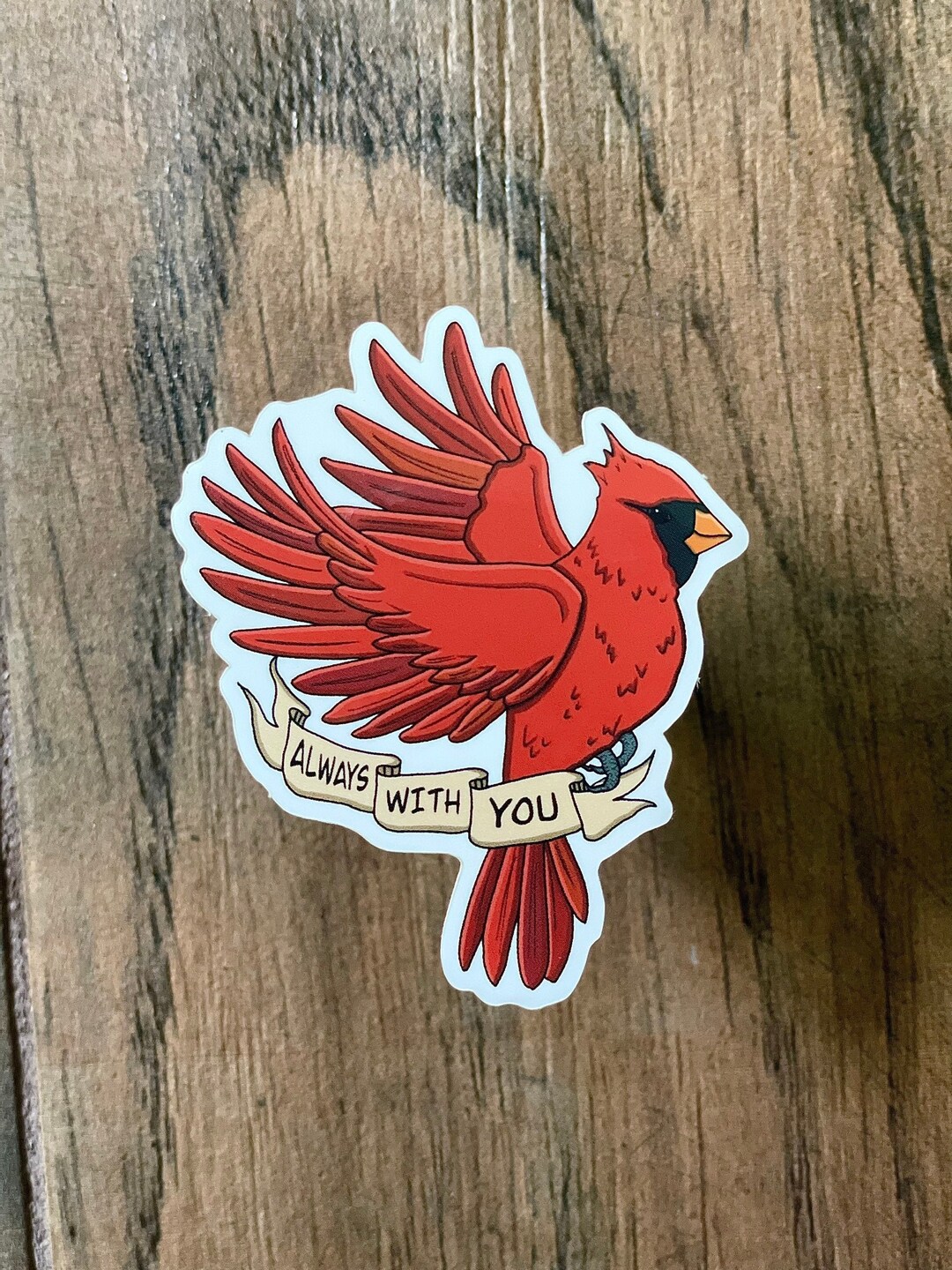 Cardinal Vinyl Sticker: Glossy Bird Decal (2.9x2.2 Inch) - Etsy
